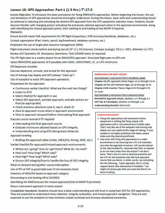 Rod Machado's FREE Instrument Flight Training Syllabus